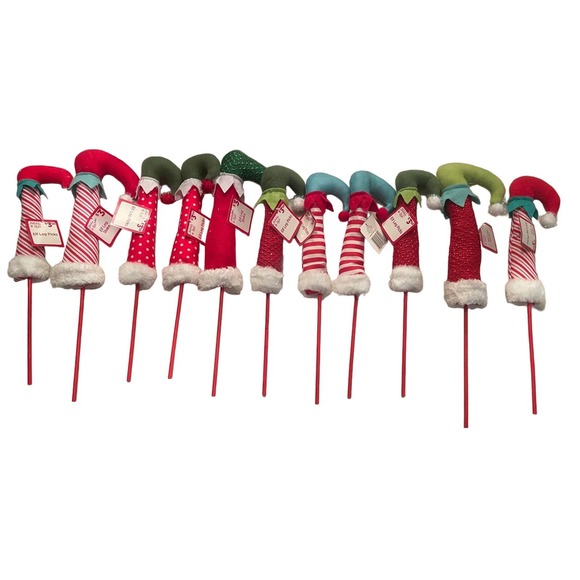 Holiday Style | Holiday | 8 Pack Decorative Elf Leg Pick Stand ...